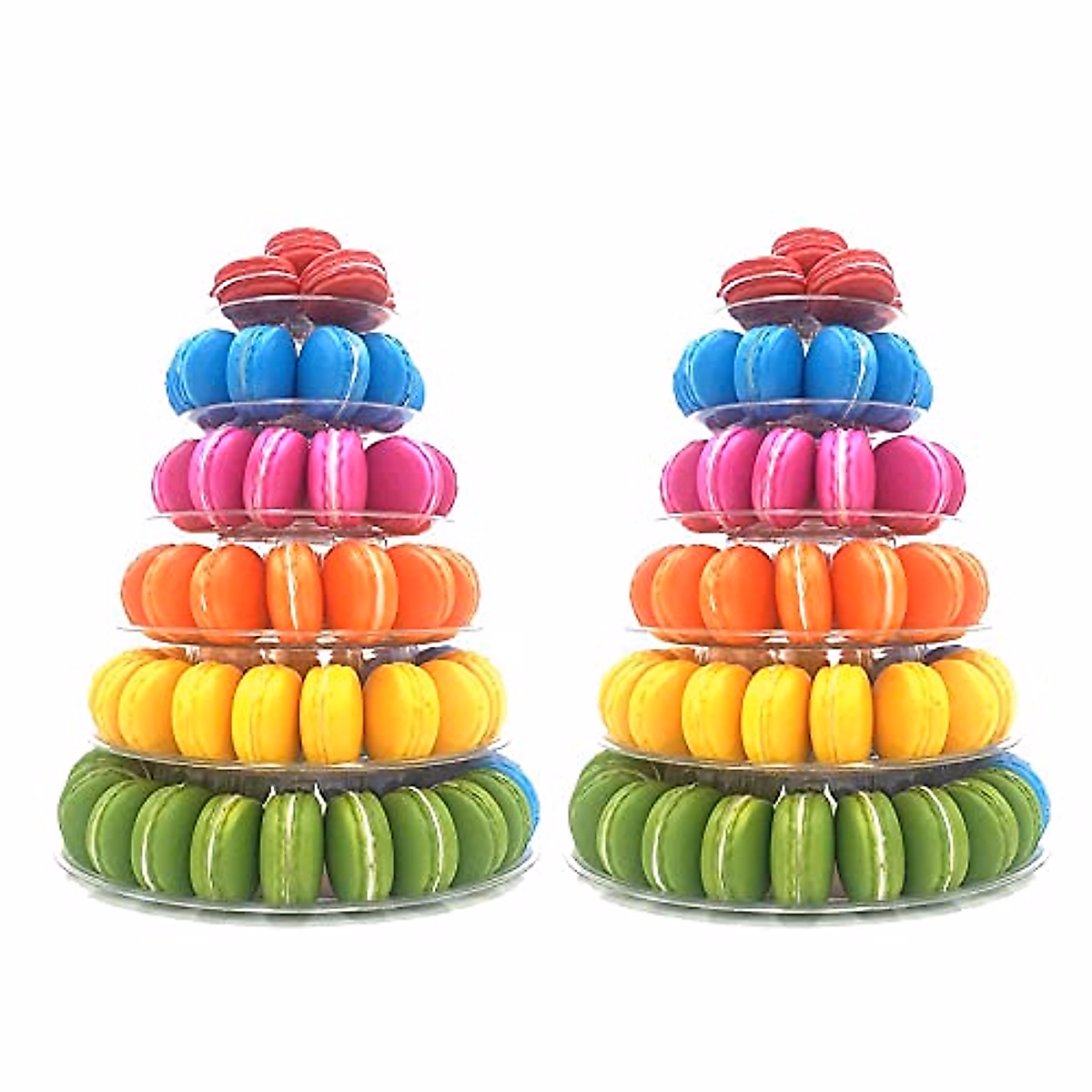 Candora 6-Layer Macaron Display Stand Cake Stand Macaron Tower Wedding Display Stand(2 Sets)
