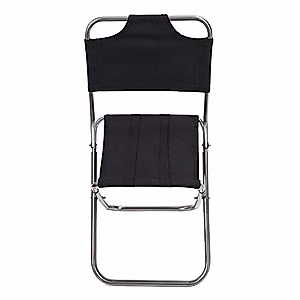 CHENGHUIXIN Portable Folding Chair Outdoor Fishing Camping Chair with Backrest Carry Bag Aluminum Oxford Cloth Black