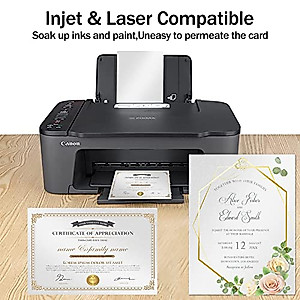 24 Sheets Silver Shimmer Cardstock 8.5 x 11 Metallic Paper, Goefun 80lb Card Stock Printer Paper for Invitations, Crafts, DIY Cards，Graduations