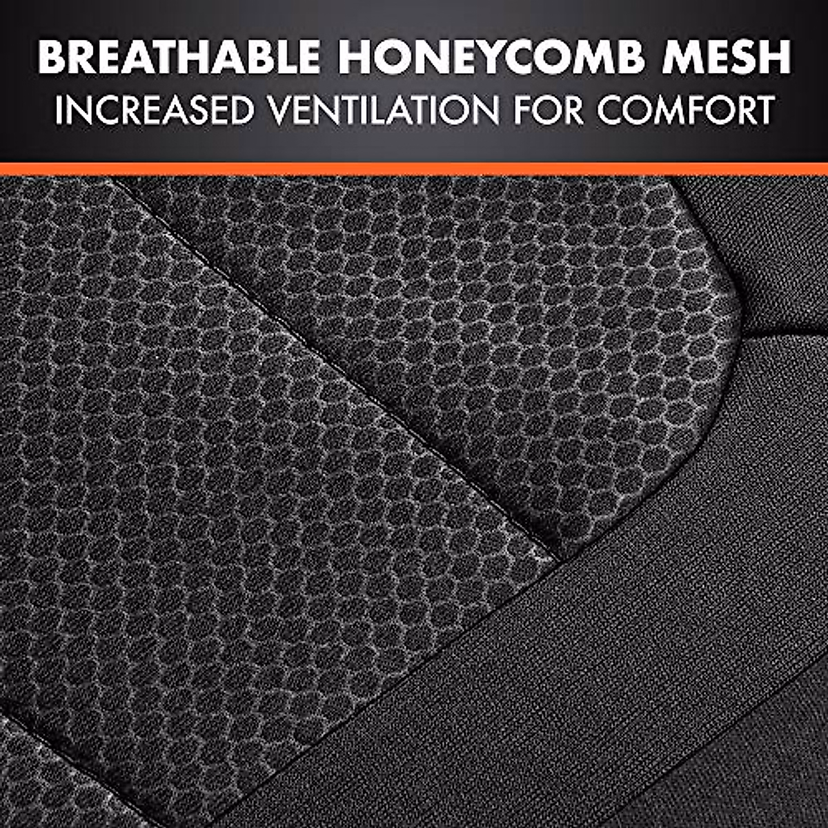 carXS FreshMesh Car Seat Covers Full Set with Black Accent – Mesh Front Seat Covers with Split Bench Back Seat Protector, Interior Covers for Auto Truck Van SUV