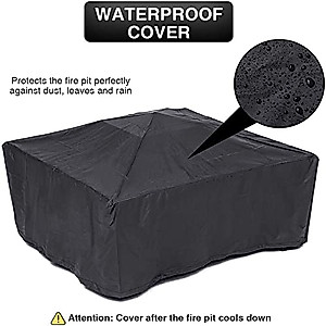 Fire Pit Wood Burning Firepit Metal Square Outdoor Fire Pit Steel BBQ Grill Fire Pit Bowl with Spark Screen Cover, Poker Log Grate for Patio Bonfire Camping Backyard Garden Picnic black 32 inch