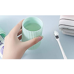 WOIWO 2PCS Creative Simple Travel Toiletry Cup Outdoor Portable Plastic Capsule Toiletry Cup Toothbrush Toothpaste Set storage Box