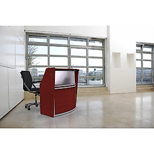 Linea Italia Office Reception Desk, 1 Panel, Cherry