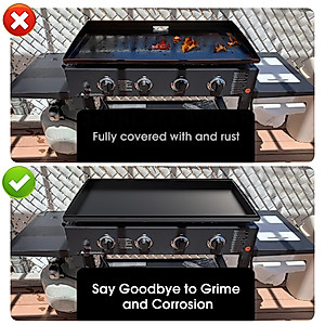 Griddle Buddy Grill Mat for Blackstone 28 Inch Griddle, Heavy Duty Silicone Griddle Mat, High-Wall Design, All Season Cooking Protective Mat, Shields from Rodents, Debris, Rust, Reusable (28 Inch)