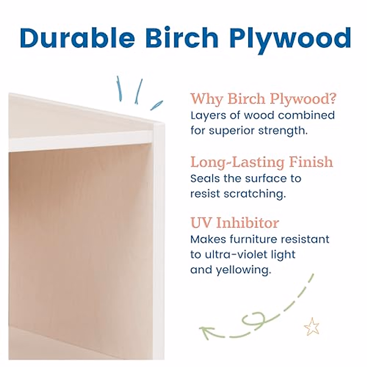 ECR4Kids TrendiTot Clothing Rack, Kids Wardrobe, White Wash