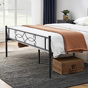 VECELO 14" Metal Platform Bed Frame with Headboard,Premium Steel Slat Support No Box Spring Needed,Noise-Free Anti-Slip,Easy Assembly(Queen size)
