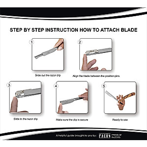 100 BLADES + Facón Professional Wooden Straight Edge Barber Razor - Salon Quality Cut Throat Shavette