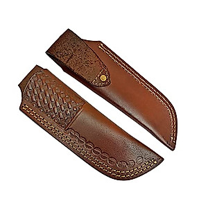 9” Long Handmade Leather Sheath For Fixed Blade Knife.