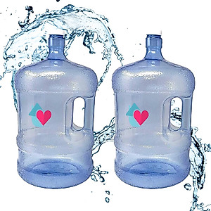 LavoHome 5 Gallon Water Bottle With Screw Cap, Reusable 5 Gallon Water Container With Easy Grip Handle, BPA Free Water Jug for Home or Camping, 5 Gallon Water Storage Containers, Set of 4