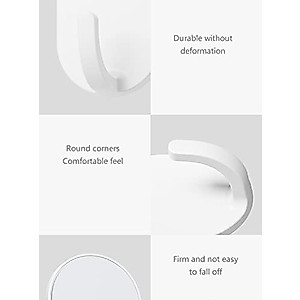 JULAHE Adhesive Wall Hooks for Hanging Towel Hooks for Coat Robe Towels Stick on Bathroom or Kitchen No Drill Coat Hooks 4 Pack White