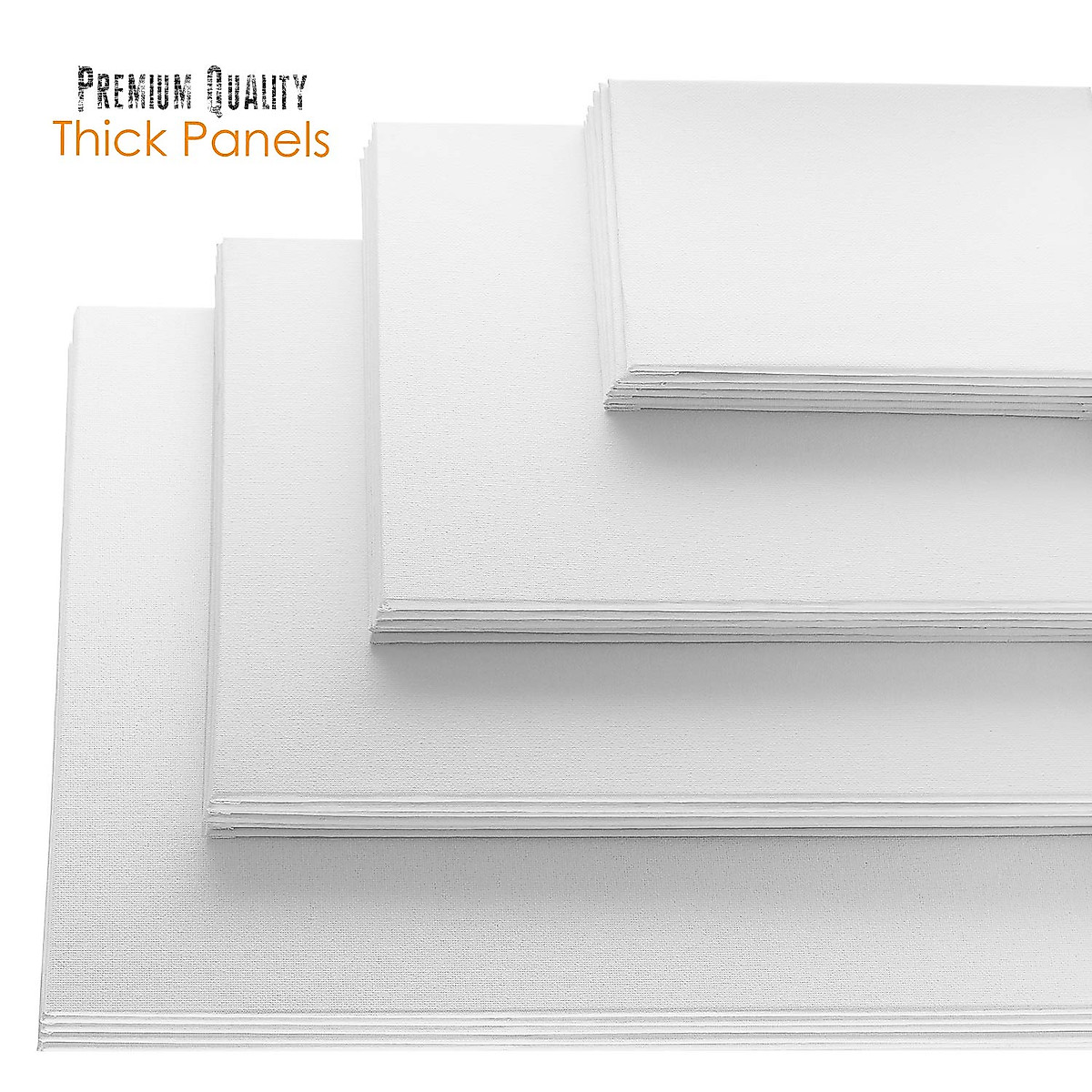 Glokers Paint Canvas Panels Set - 24 Primed Art Canvases for Painting - 11x14, 9x12, 8x10, 5x7 - White Cotton Blank Canvas Board Great for Wet or Dry Media, Acrylic, Oil, Gouache & Tempera