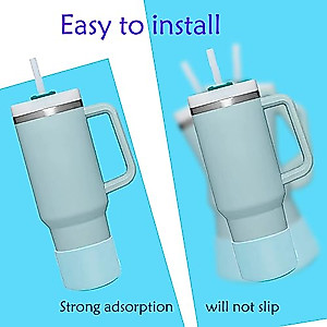 2PCS Silicone Boot Cover Compatible with Stanley Quencher 40 oz 30 oz 20 oz Tumbler with Handle Protect Water Bottle Cup Bottom Bumper Cover Compatible with Stanley Tumbler Accessory (Bule)