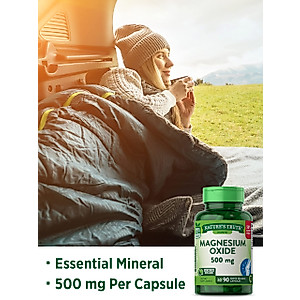 Magnesium Oxide 500mg Capsules | 90 Count | Non-GMO & Gluten Free High Strength Supplement | by Nature's Truth