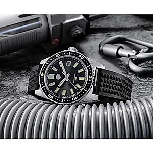 san martin 62Mas Diver Mechanical Automatic Men Watch Stainless Steel NH35 Ceramic Bezel Sunray Dial Sapphire Glass (Model 1)