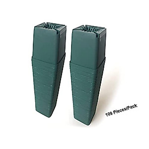 RooTrimmer 100-Pack 3.15 inch Square Plastic Seedling Nursery Pots for Small Succulents or Cacti Flower Pots Sturdy Reusable (Green, 8cm)