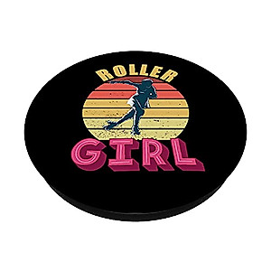 Roller Girl Retro Vintage Skating 70s 80s Roller Derby Gift PopSockets Swappable PopGrip