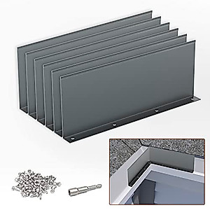 BJADE'S Gutter Valley Splash Guard,6 Pcs Aluminum Roof Valley Splash Shield Gutter Guard.for Straight,Flat Roofs,Corner,10 inch Each