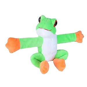 Wild Republic Huggers Red-Eyed Tree Frog Plush Toy, Slap Bracelet, Stuffed Animal, Kids Toys, 8 Inches