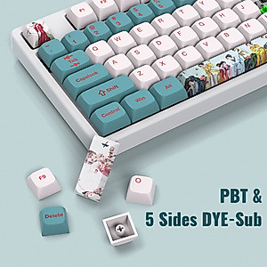 PBT Keycaps, XDA Profile Keyboard Keycaps Full Set, DYE-Sub Custom Keycaps for Cherry Gateron MX Switches Mechanical Keyboards