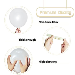 HYKJNBW 137Pcs Pearl White Balloon Garland Kit, Latex Party Balloons Arch for Birthday Baby Shower Wedding Engagement Anniversary Christmas Party Decorations