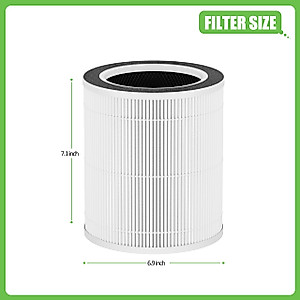 Hichoryer VK-6067B H13 True HEPA Replacement Filter, Compatible with HOKEKI VK-6067B and Vremi Air Purifier, 3-in-1 H13 Grade True HEPA and Activated Carbon Filter, 2Pack