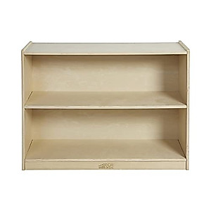 ECR4Kids - ELR-0450 Birch 2 Shelf Storage Cabinet with Back, Wood Book Shelf Organizer/Toy Storage for Kids, Natural