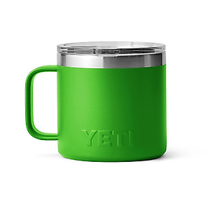 YETI Rambler 14 oz Mug, Vacuum Insulated, Stainless Steel with MagSlider Lid, Canopy Green