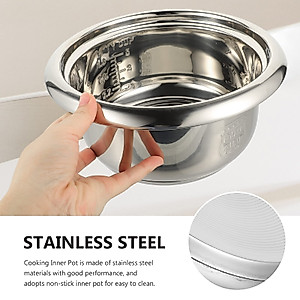 Gadpiparty Rice cooker liner electric cooker insert power cooker insert liner rice cooker accessories stainless rice cooker electric cooker supplies pots and pans indoor Stainless steel