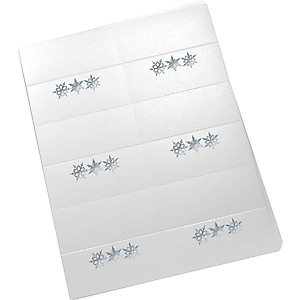 Christmas and Holiday Snowflake Pattern Printable Place Cards, Set of 60 (10 Sheets), Laser & Inkjet Printers - Wedding, Party, Dinner, and Special Events - Made in the USA