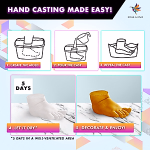 Newborn Deluxe Baby Casting Kit - Baby Girl Gifts for Infant Hand & Foot Mold Kit - Baby Gift Feet Mold Kit - Baby Shower Gifts Stuff for Newborn Boy - New Born Baby Print Kit - Gifts for New Mom