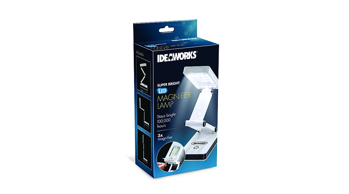 IdeaWorks LED Desk Lamp with Magnifier - Bright, Adjustable, Portable