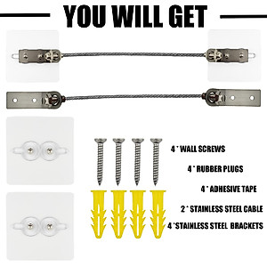 Upgraded Anti Tip Furniture Anchors 2 Pack,Stainless Steel Furniture Straps Wall Anchors Kit,Furniture Wall Straps Protect Children & Pets Safety