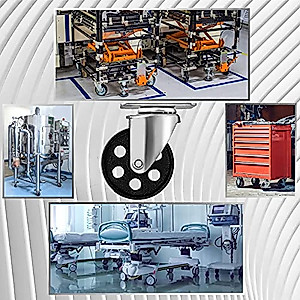 4 Pack Large Steel Swivel Caster Wheel Heavy Duty 3.5" Wheel (3.5" No Brake)