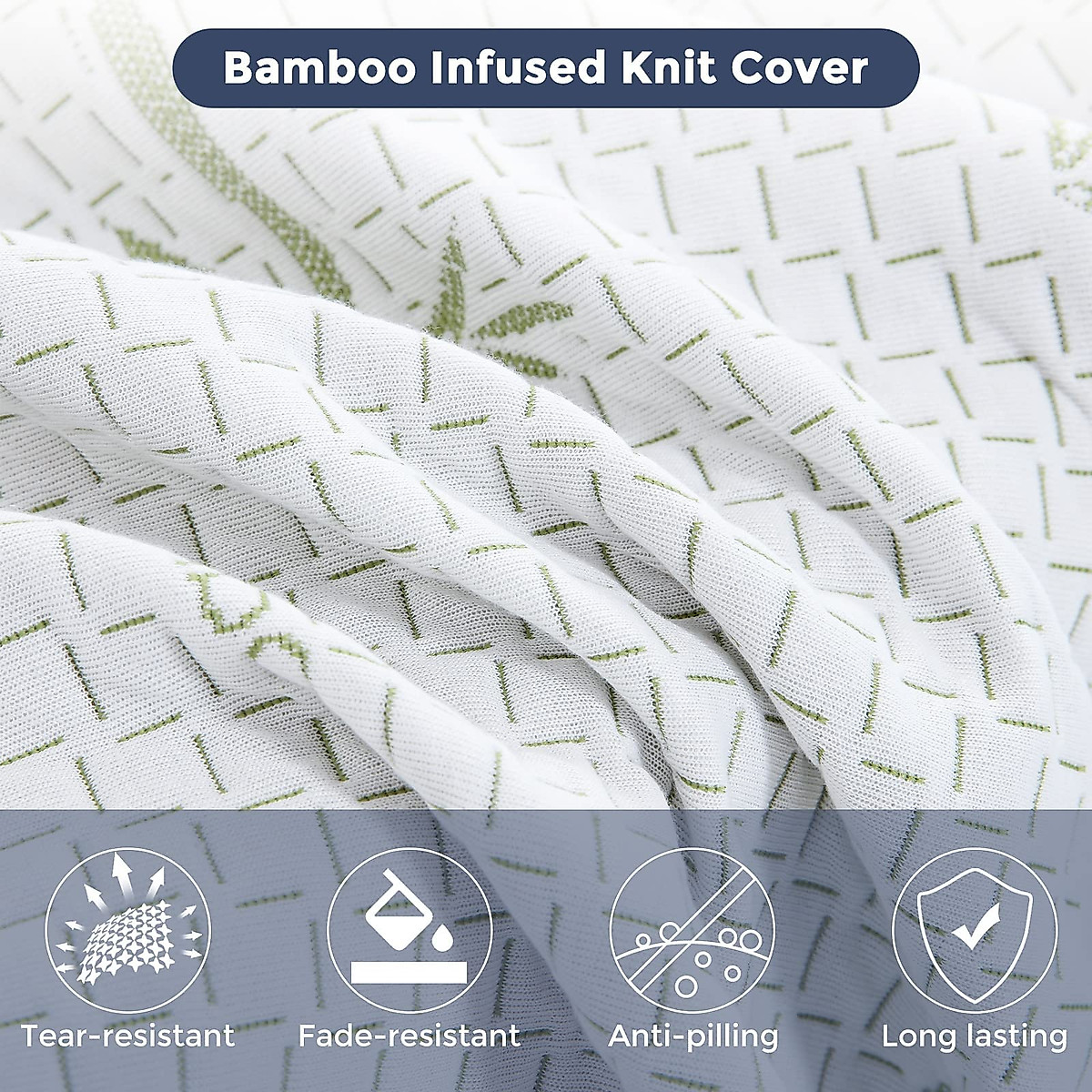 IULULU Queen Size Mattress in a Box, 6 Inch Gel Memory Foam Mattress with Bamboo Cover, Cooling Bed Mattress Made in USA, CertiPUR-US Certified,White