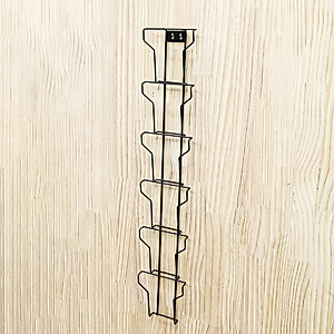 FixtureDisplays® Wall Mount 5X7 Inches 5.8 Inches Pocket Vertical Portrait Width Greeting Card Post Card Display Wire Rack Black 11716-NF