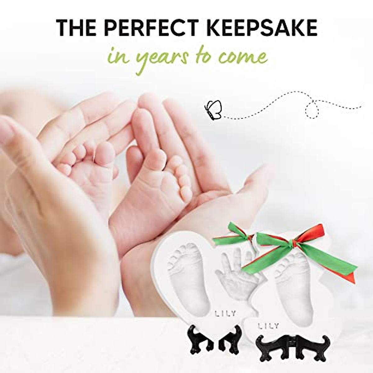 Baby Hand and Footprint Kit - Dog Paw Print Kit, Personalized Baby Footprint Kit, Baby Handprint Ornament Kit, Clay Handprint Ornament Kit for Babies, Baby Shower Gifts for Boys, Girls (with Love)