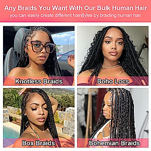 22 Inch Human Hair Braiding Hair Human Braiding Hair Wet and Wavy Braiding Hair Human Hair for Braiding Deep Wave Bulk Human Hair Curly Extension 100g