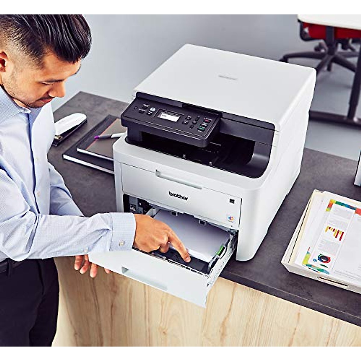 Brother HL-L3290CDW Compact Digital Color Printer Providing Laser Printer Quality Results with Convenient Flatbed Copy & Scan, Wireless and Duplex Printing, Amazon Dash Replenishment Ready
