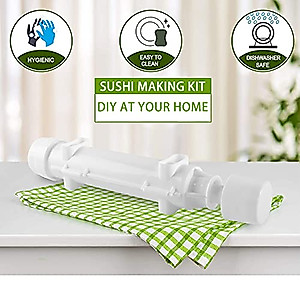 Sushi Roller Bazooka Durable Camp Chef Food Grade Plastic Health and Safety Rice Vegetable Meat DIY Machine Mold for Easy Cooking Sushi Rolls Best kitchen Tool Maker Tube Utensils for Beginner