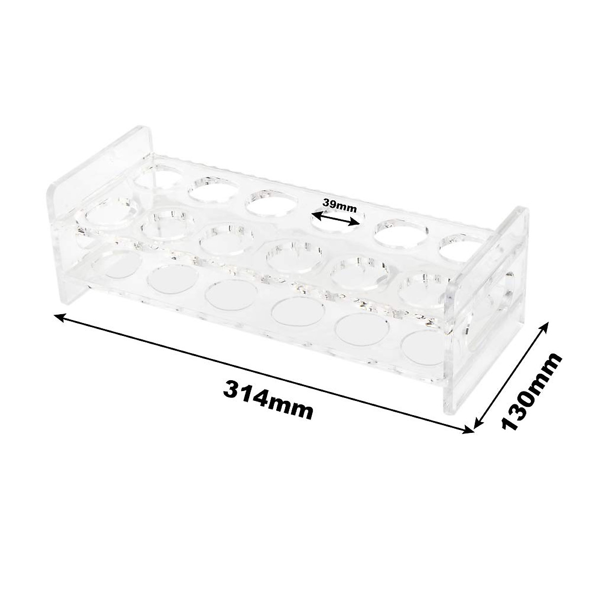 Allure Maek 12 Round Holes Shot Glasses Holder Acrylic 3 Rows Wine Glass Cup Rack Organizer Drinkware for Barware, Shot Glass Display,Bar Exhibition Party Festival (Acrylic)