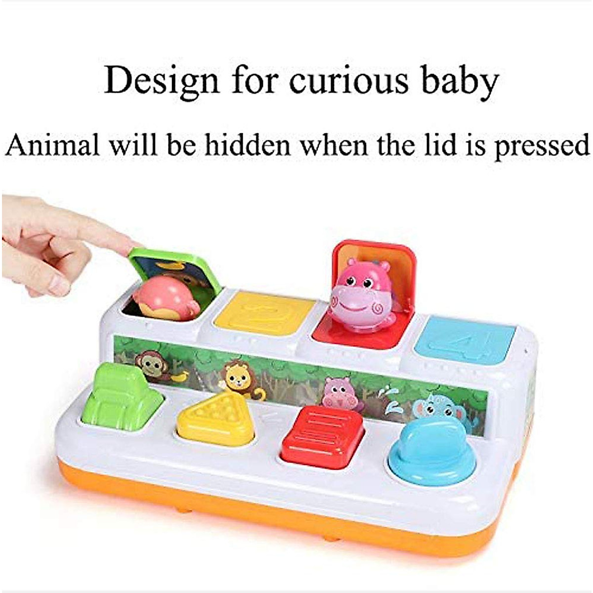YMDLY Toys Animal Park Interactive Pop Up Music Toy,Up- Early Education Activity Center Toy, Ages 7 8 9 10 11 12 Months and up Infant Toddlers Toys.