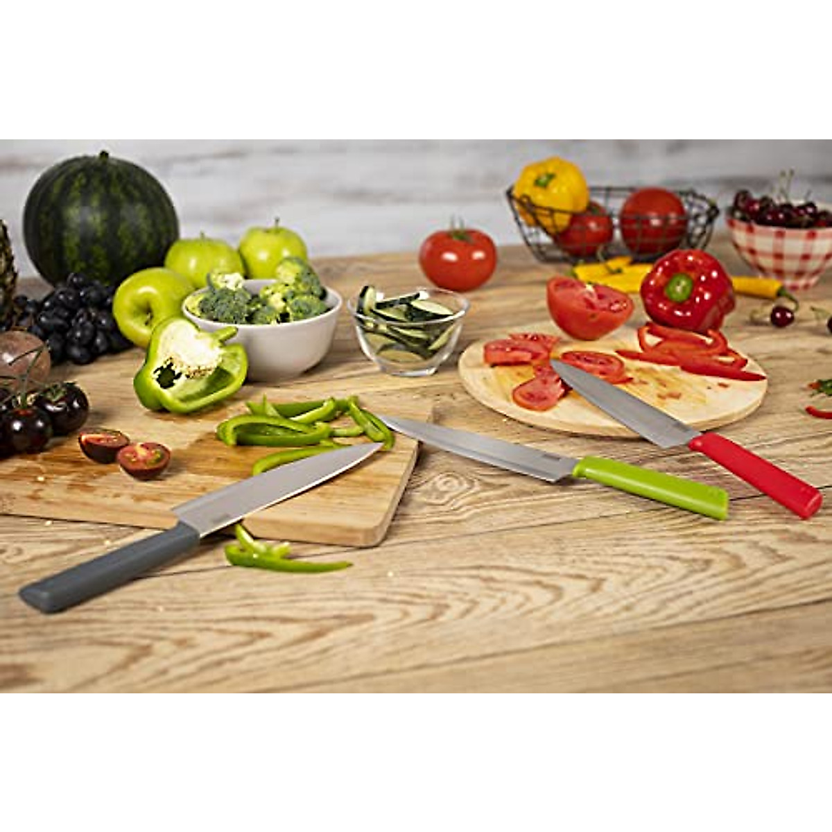 KUHN RIKON Colori+ Classic Chef's Knife with Safety Sheath, 30 cm, Green