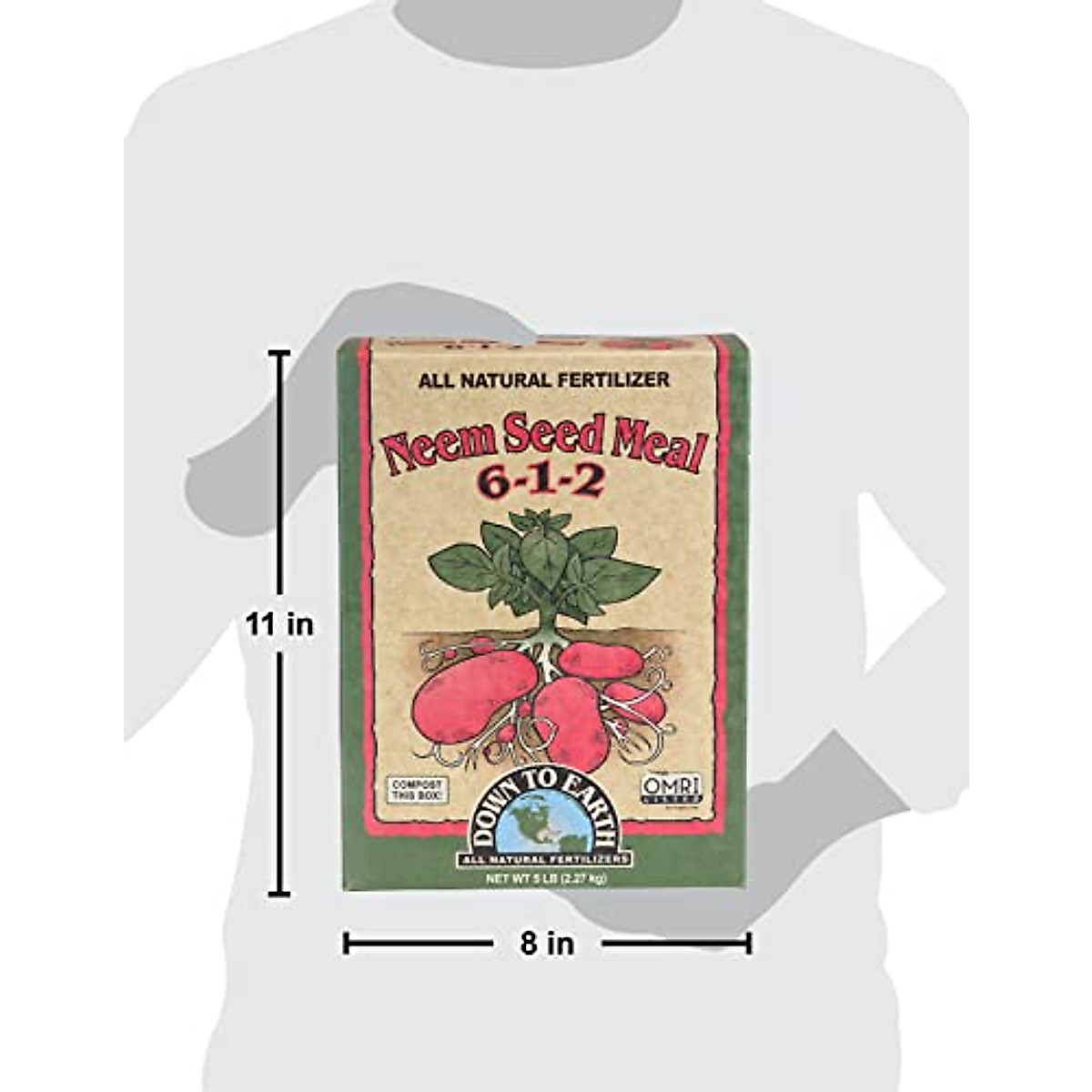 Down to Earth Organic Neem Seed Meal Fertilizer Mix 6-1-2, 5 lb