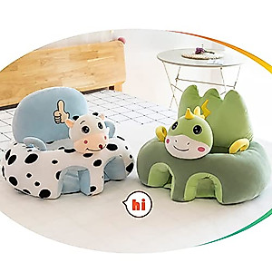 Baby Sitting Chair Cover Animal Shaped Kids Learning Sitting Chair Cover Support Sofa Infant Plush Seats Baby Sofa Seat Cover for Toddlers.(Only Cover) (D)