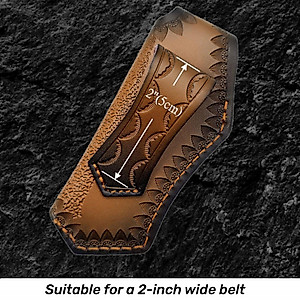 Pocket Knife Sheath,Leather Folding Knife Holder for 4.25''-5'' Knives,Knife Pouch for Buck 110,Leather Snap Knife Case,Knife Holster Belt Loop,EDC Knife Pouch Brown COHOMELARS
