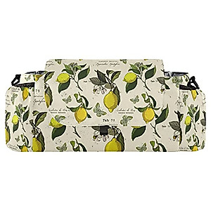 Sinestour Lemon Tree Stroller Organizer with Cup Holder Universal Stroller Organizer Bag Detachable Shoulder Strap Stroller Accessories for Diaper Toys Phone Keys Fit All Baby Stroller