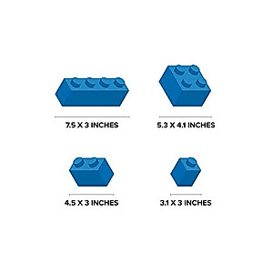 Sunny Decals Lego Inspired Building Blocks Wall Decals - Set of 16 Removable Fabric Kids Wall Stickers, Primary Colors