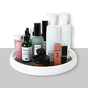 PETTYOLL 3PCS Lazy Susan Turntable, 10Inch Non-Skid Lining Kitchen Storage Turntable for Cabinet, Pantry, Refrigerator, Countertop, Gray