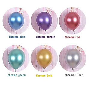 🍀 AIUSD Clearance 🍀, Shiny Metallic 50Pcs Chrome Shiny Metallic Latex Balloons for Birthday Wedding Grad Party Home Decor