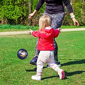 PP PICADOR Kids Soccer Ball Size 1 with Ball Pump Toddler Soft Soccer Ball Cute Cartoon Kids Ball Toy Gift with Pump (Dark Blue Unicorn, Size 1)